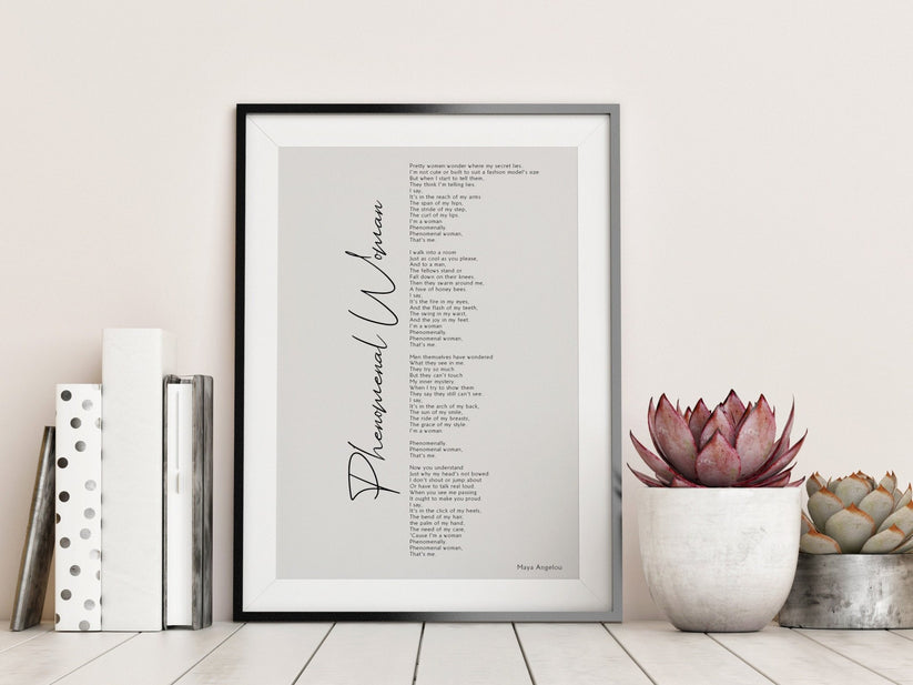 Phenomenal Woman by Maya Angelou Poem Framed - Poster – The Penman's Den