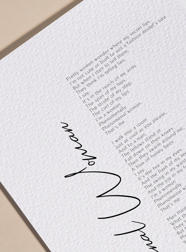 Phenomenal Woman by Maya Angelou Poem Framed - Poster – The Penman's Den